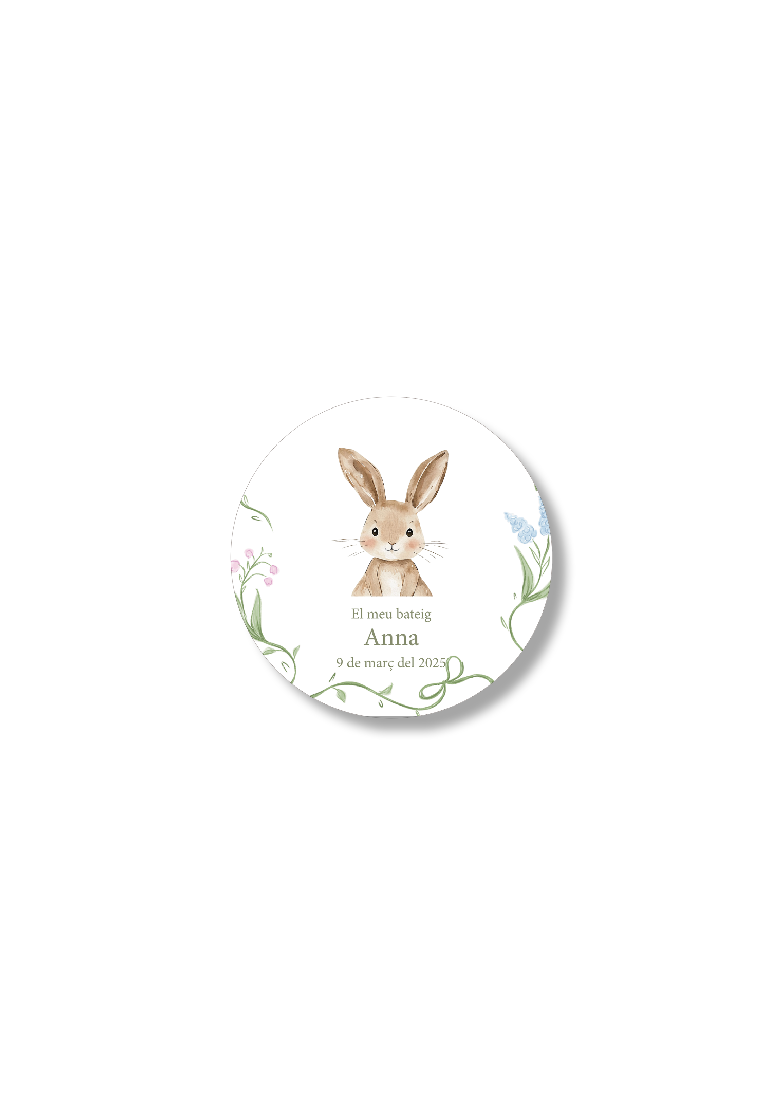 Adhesivos bautizo personalizables Flores Animales. 60 mm de diámetro ...